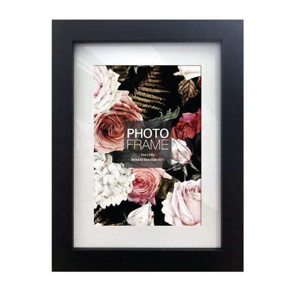 Matted Frame 15x20cm Matted for 4x6" Black – House 2 Home Collection